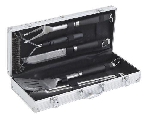 Conjunto Kit Profissional Churrasco Aço Inox 5 Peças Maleta - Naterial ...