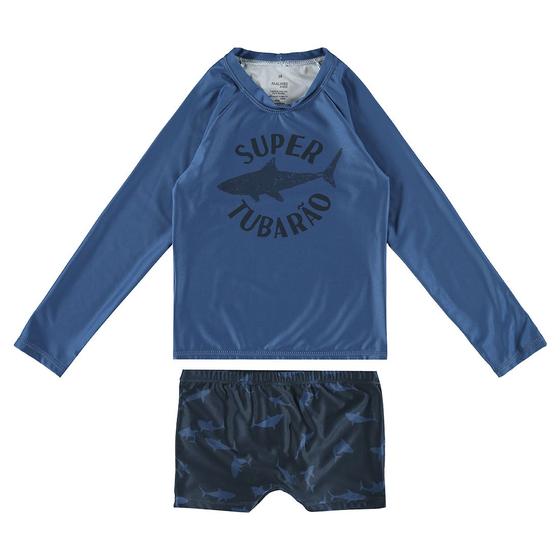 Conjunto Malha UV50+ Malwee Camiseta Manga Longa Sunga Boxer Praia ...