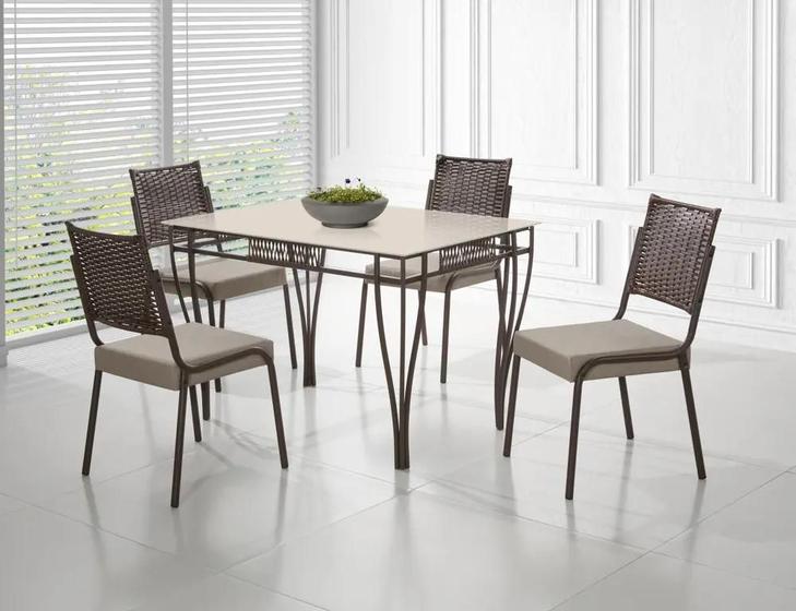 Conjunto mesa gourmet dc rt. 1,20x0,80 vd serig-4 cad.rainha new junco ...