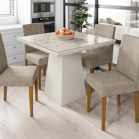 Conjunto Mesa Melissa 4 Cadeiras New Ceval - New Ceval Móveis - Outros ...