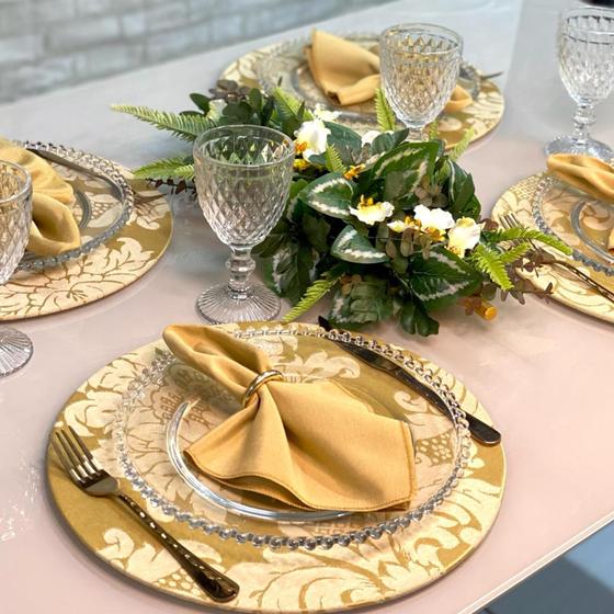 Conjunto Mesa Posta Souplat Completo Medalhão Varias Cores Decorativo - MILLEMIADECOR - Sousplat ...