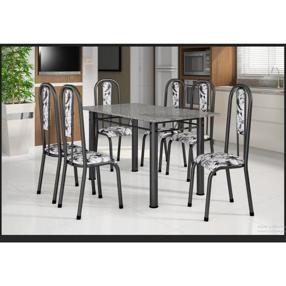 Conjunto Mesa Tubular com 6 Cadeiras Atenas - BM Móveis Tubulares ...