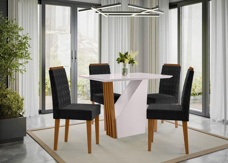 Conjunto Mesa Veneza 120cm com 4 Cadeiras Berlim - New Ceval - Móveis para Sala de Jantar ...