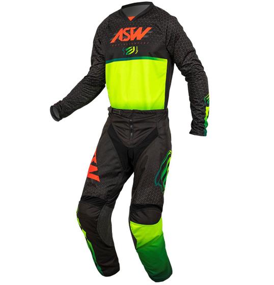Conjunto Motocross Cross ASW Image Code 22 Preto - Conjuntos e Macacão ...