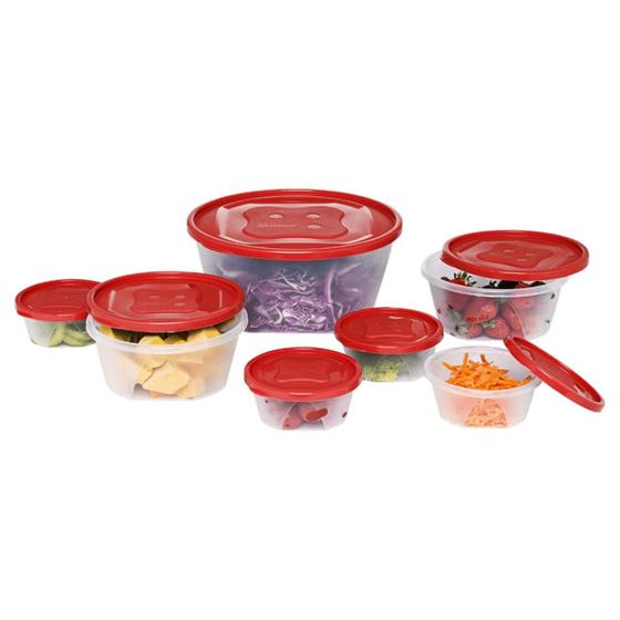 Conjunto Pote Redondo 7 Peças Multiuso cor Vermelho Jaguar - Pote ...