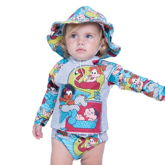 Conjunto Praia Bebê e Infantil Turma da Mônica Amizade Peixote Kids ...