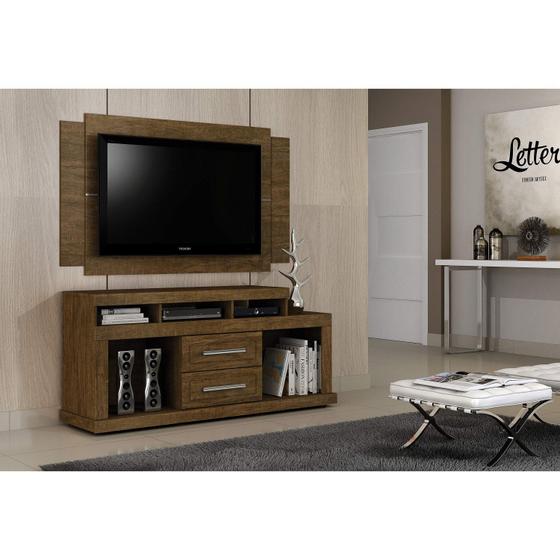 Conjunto Rack Líder com Painel Fit para TV até 42 Polegadas Valdemóveis Ipê - Rack com Painel ...