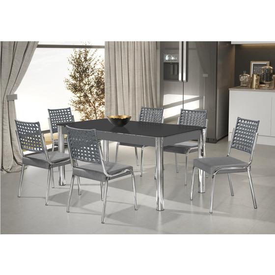 Conjunto Sala de Jantar Mesa Natani 160x90cm com 6 Cadeiras Natani ...