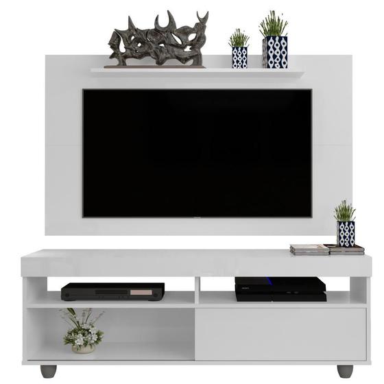 Conjunto Sala Estante Painel Suspenso Tv 48 Polegadas Prateleira Rack Bancada Nicho Organizador ...