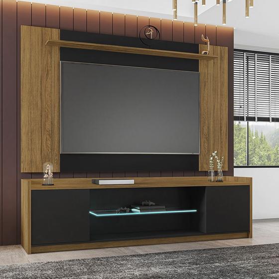 Conjunto Sala Painel e Rack Doha para TV até 70 Polegadas - Móveis ...