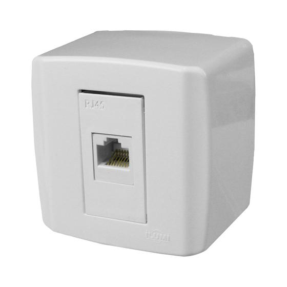 Conjunto Sobrepor 1 Tomada Rede RJ45 Cat5e Slim Box Ilumi - 8464 ...