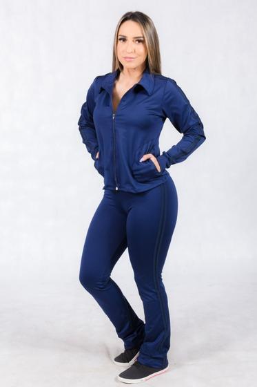 Conjunto Suplex Feminino Flanelado Jaqueta Zíper Bolso Inverno Frio ...