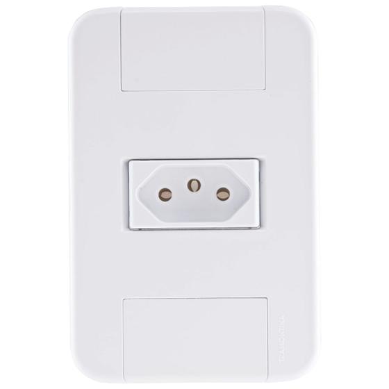 Conjunto Tablet 1 Tomada (2P+T) 10A/250V com Placa 4X2 Branco ...