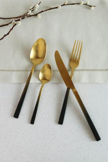 Conjunto talheres dourado e preto - Casa Mind - Faqueiros - Magazine Luiza