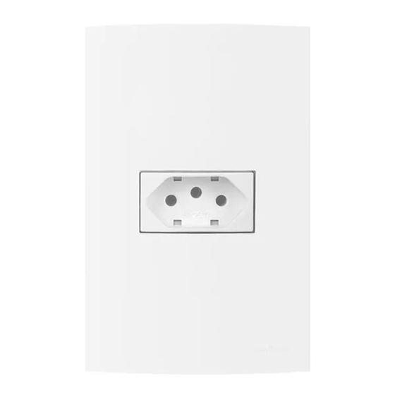 Conjunto Tomada 20A Branca 250V 4X2 Linha Clean Margirius - Espelho / Placa de Tomada e ...