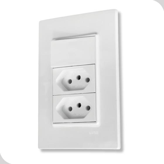 Conjunto Tomada 2P+T e Interruptor 10A Branca 250V Tomadas 3 em 1 Casa ...