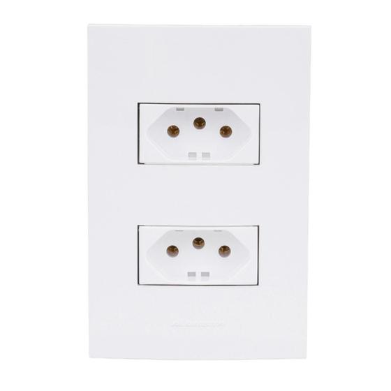 Conjunto Tomada Dupla 20A 4X2 Branca Inova Pro 85058 Alumbra - Espelho ...