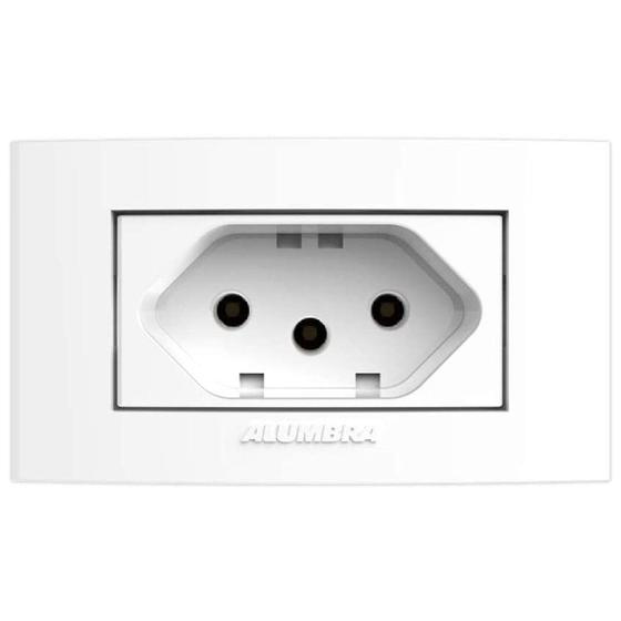 Conjunto Tomada para Móveis 2P+T 20A 250V Branco Módulo Pró Alumbra 85118 - Módulo de Tomada ...
