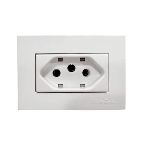 Conjunto Tomada para Móveis 2P+T 20A 250V Branco Sleek MarGirius - Módulo de Tomada - Magazine Luiza
