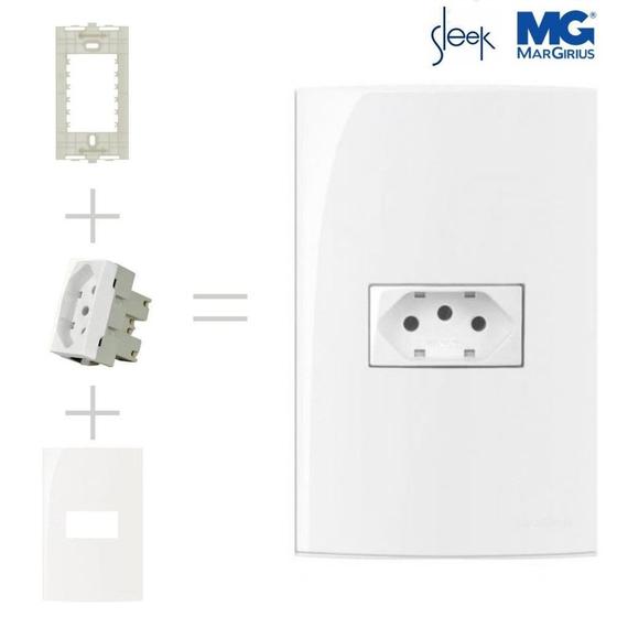 Conjunto Tomada Simples 4x2 20a Sleek Margirius Modular - Módulo de Tomada - Magazine Luiza