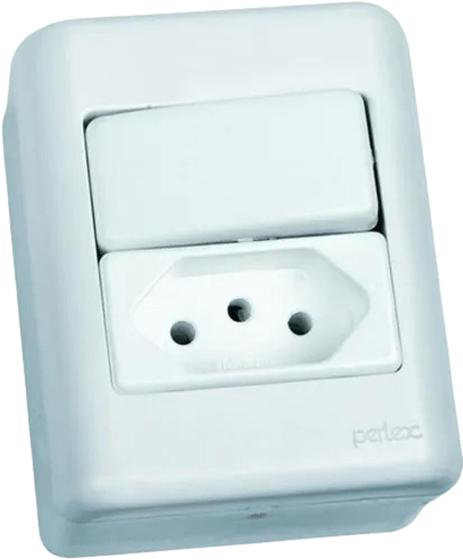 Conjunto Tomada Sobrepor Simples 20a Com Interruptor - Blux - Espelho ...