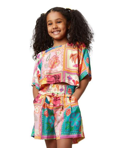 Conjunto Top e Shorts Colcha de Retalhos - Kids - Camu Camu - Conjunto Infantil - Magazine Luiza