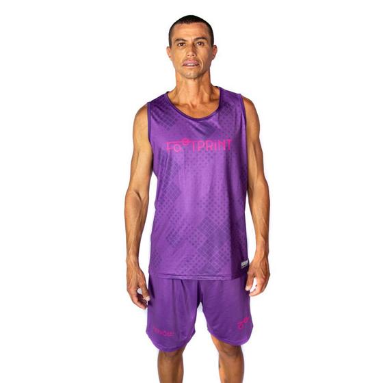 Conjunto Uniforme Treino Regata + Shorts Futevôlei Masculino Roxo e ...