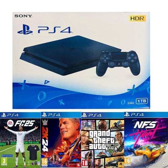 Console play4 slim 1tb 1 Controle 3 Jogos - imp - Outros Games ...