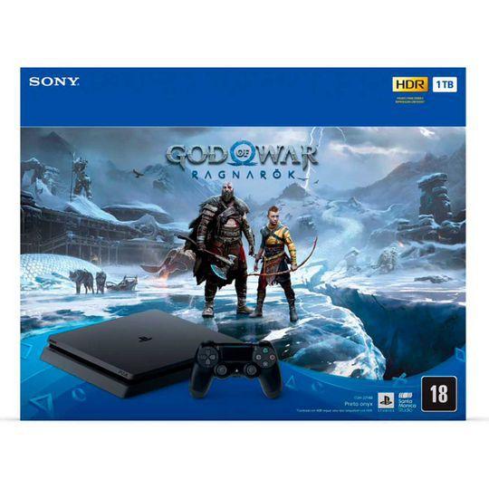Console Playstation 4 Slim God of War Ragnarok Bundle 1 TB Sony PS4 Playstation 4 Magazine Luiza