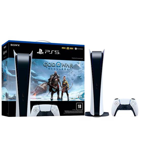 Console PlayStation 5 Digital Edition Branco + God Of War Ragnarök + Controle Sem Fio Dualsense ...
