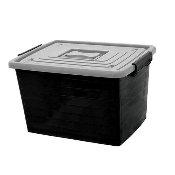 Container Organizador 35lts Preto Tampa Cinza - Arqplast - Organizador ...
