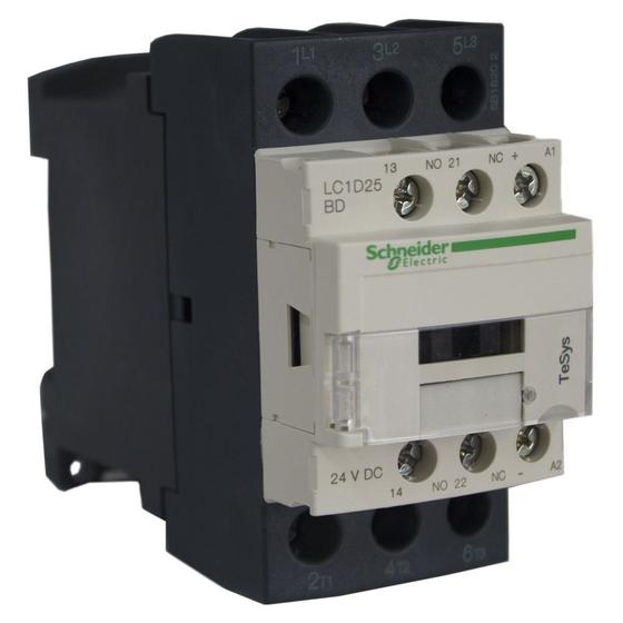 Contator Tripolar LC1D25BD 25A 24VCC 1NA+1NF Schneider - Contator ...