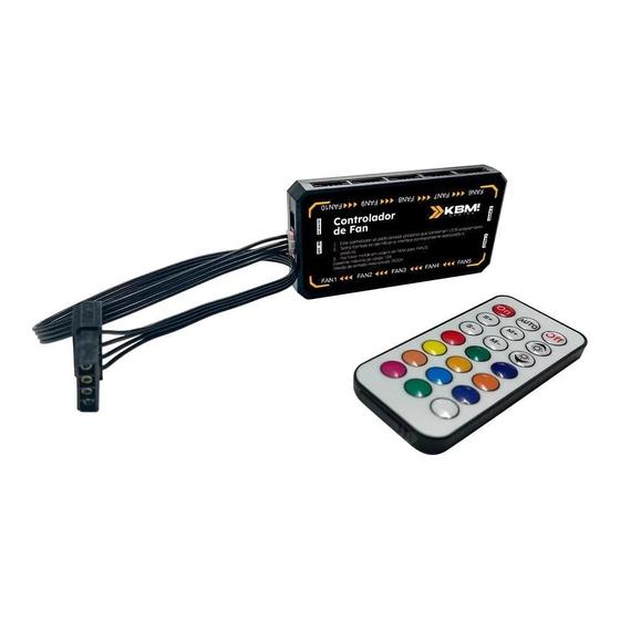 Controladora Para Fan KBM GAMING RGB 5V 6 Pinos LED e Controle Remoto ...