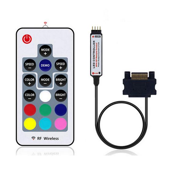 Controladora RGB Cooler Fan 4 Pinos 12V Alimentação Sata Adaptador ...