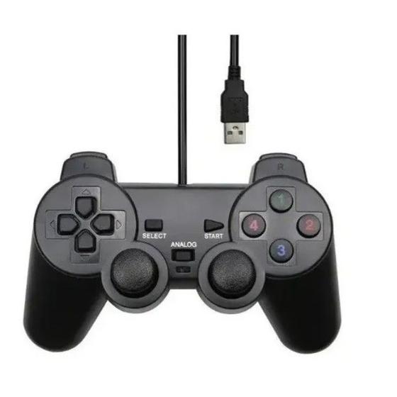 Controle game Manete Joystic Usb Dual Shock Analogico Pc Ps2 - Online ...