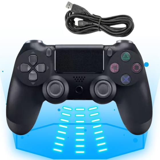 Controle Joystick Double Motor 4 compatível PS4 Vibration Wired ...