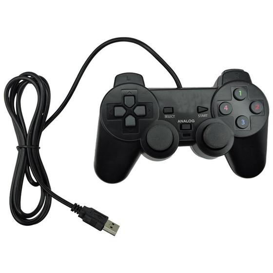 Controle Joystick Usb Analogico Dualshock Para Pc E Notebook ...