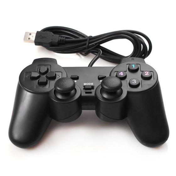 Controle Manete Joystic Usb Dual Shock Analogico Pc Ps2 Com Fio p Jogos ...