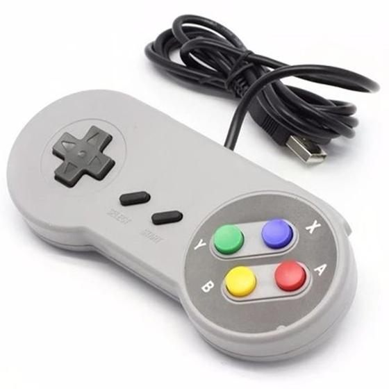 Controle manete joystick para pc Super Snes Colorido USB console joy ...