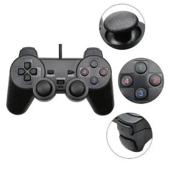 Controle Manete Vídeogame Joystic USB Dual Analógico PC Ps2 - Online ...