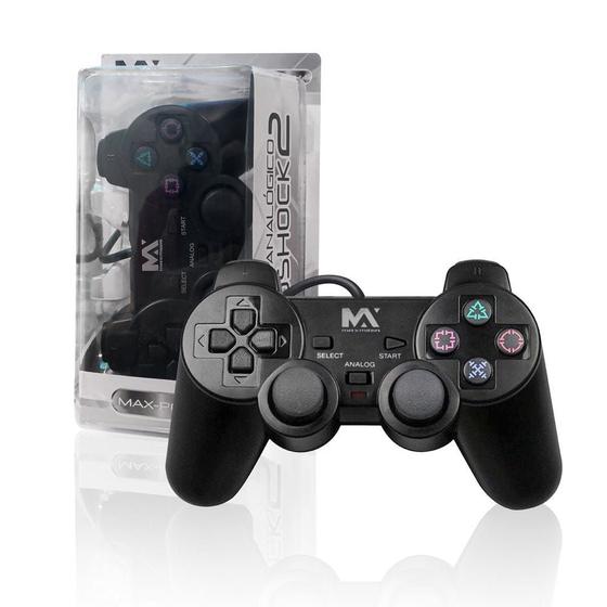 Controle Ps2 Dualshock Com Fio Preto Play Analogico - MAXMIDIA - Outros ...