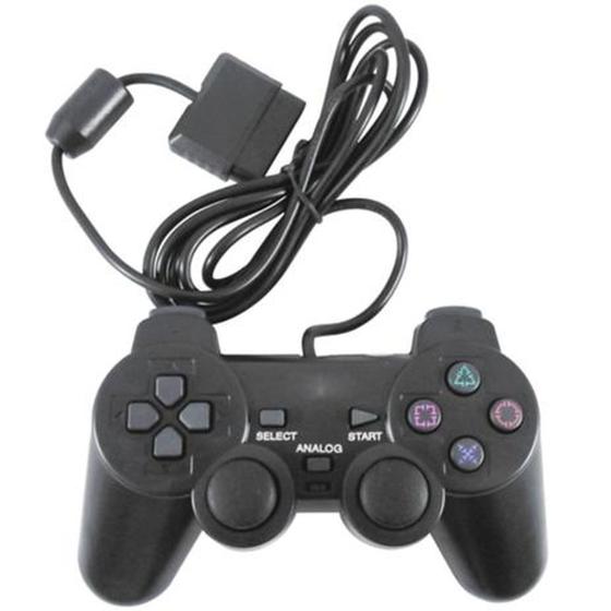 Controle PS2 Joytick Compativel Playstation Preto Infosom - Controle ...