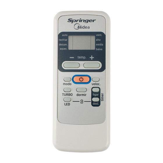 Controle Remoto Ar-Condicionado 30.000 Btus MIDEA Springer RG51F4/E ...