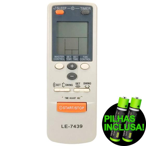 Controle Remoto Ar Condicionado compatível Fujitsu LINHA SPLIT HI-WALL ...