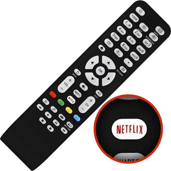 Controle Remoto Tv Aoc Smart Botão Netflix Novo FBG 8050 - Controle Remoto para Tv - Magazine Luiza