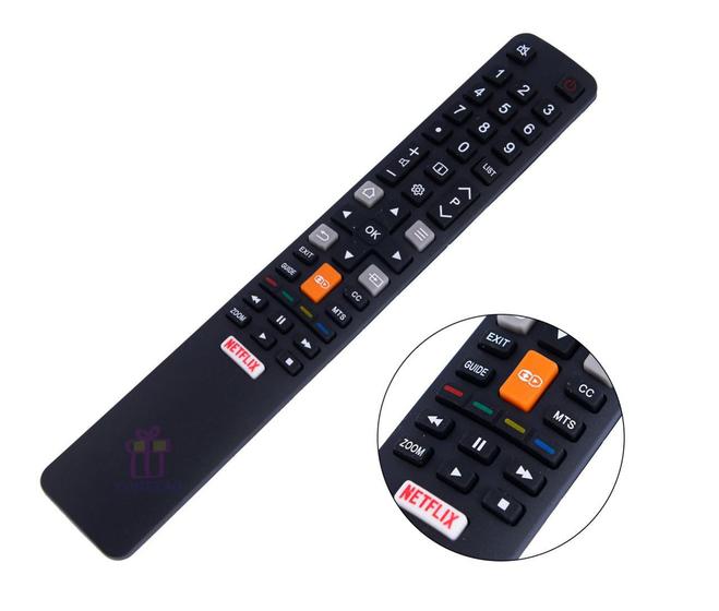 Controle Remoto Tv Tcl Led Função Netflix E Globo Play - Lelong / Fbg ...