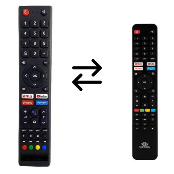 Controle Remoto Universal Tv Led Compatível Tv Vizzion 32,43 E 50 ...