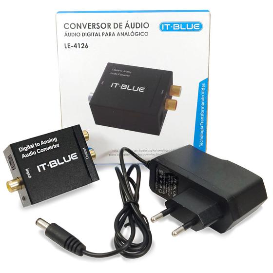 Conversor adaptador de Áudio Ótico Fibra Coaxial P/ RCA Analógico para ...