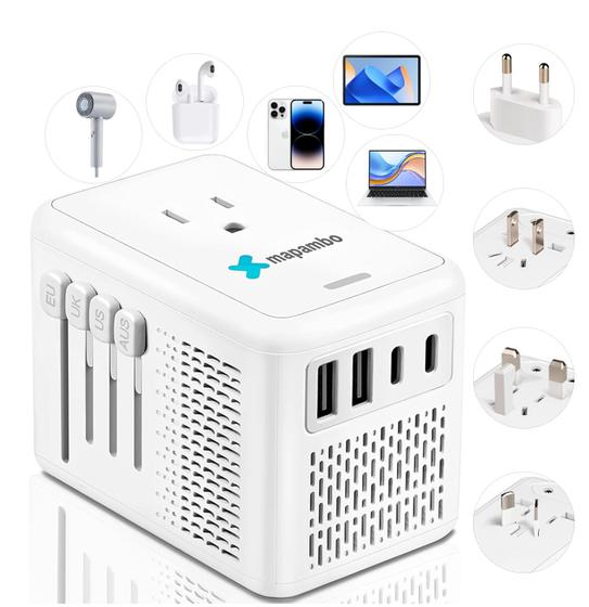 Conversor de tensão Mapambo 220V a 110V para secador de cabelo com USB ...