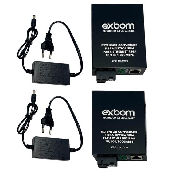 Conversor Extensor Fibra Óptica De Rede Ethernet 5km velocidades 10/100 ...